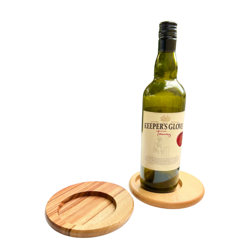 Wine Bottle Coaster – Various Timbers. - Wood We Create